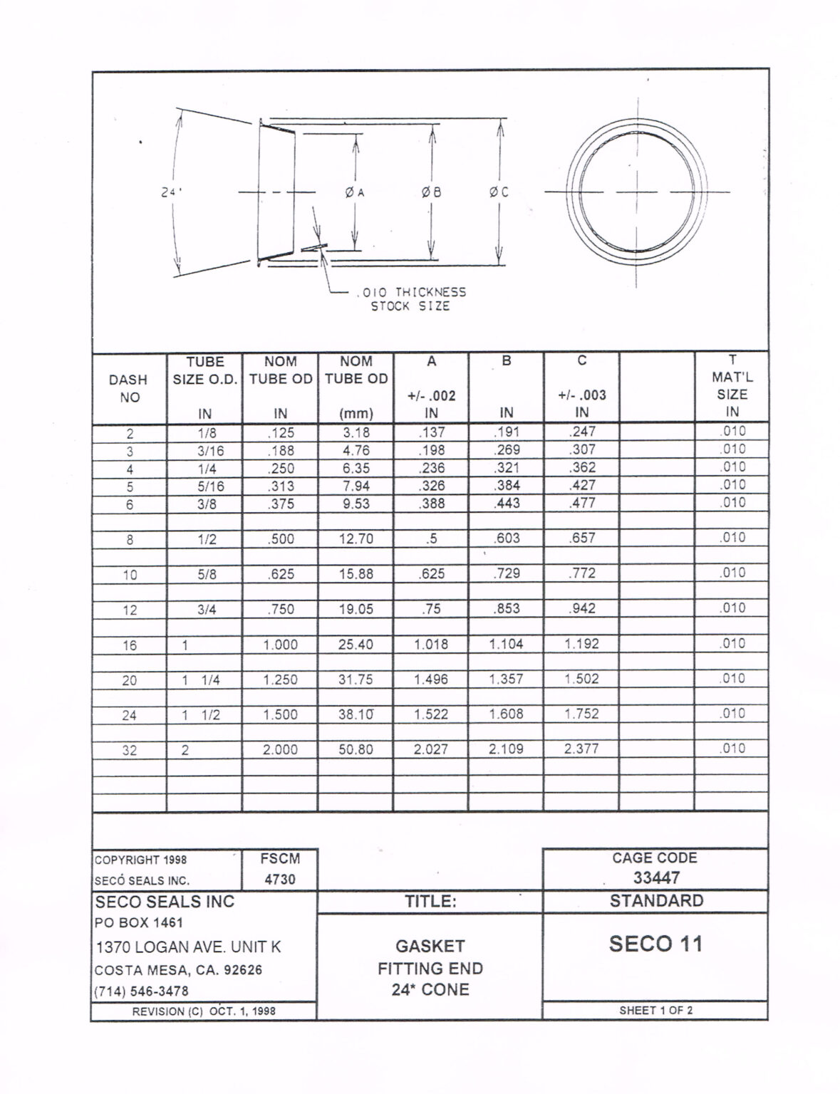 SECO11 - SECO SEALS, Inc.