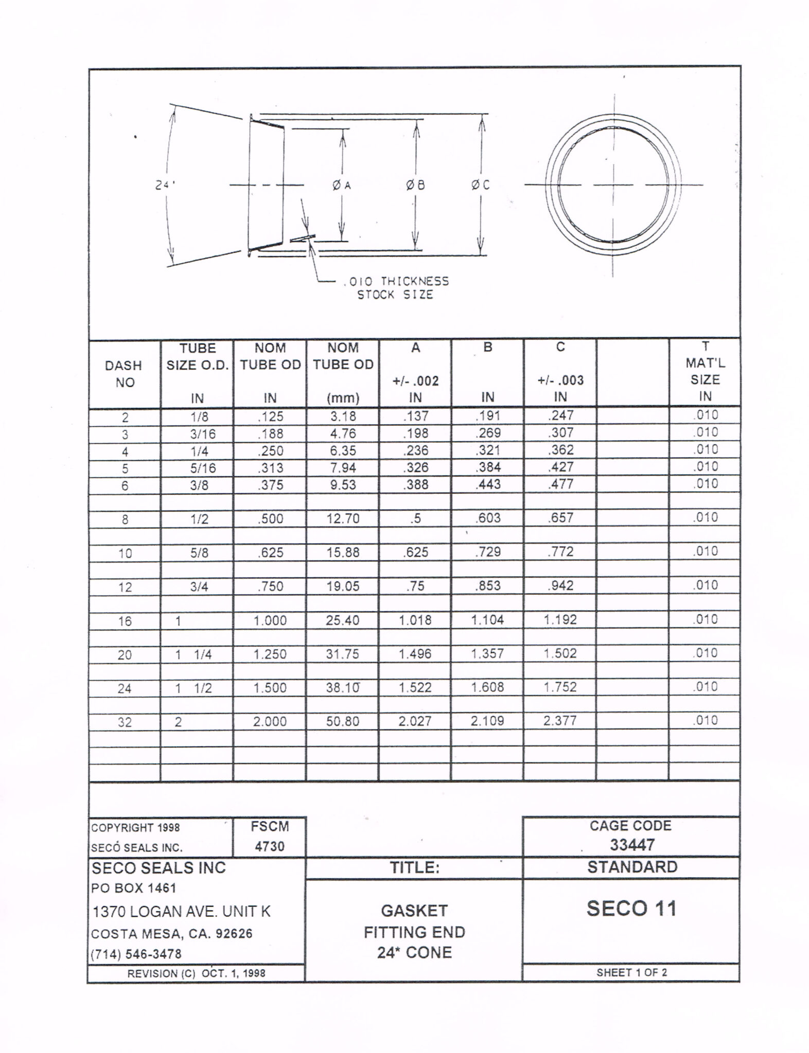 SECO11 - SECO SEALS, Inc.