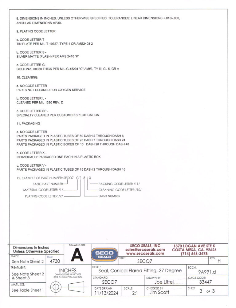 SECO7 Information PDF - SECO SEALS, Inc.